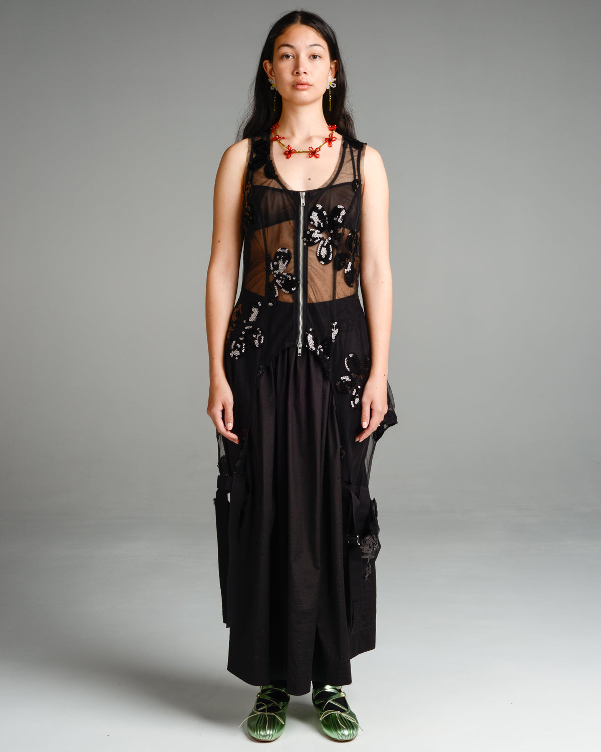 Black Sequinned Tulle Bodysuit – Dilettante