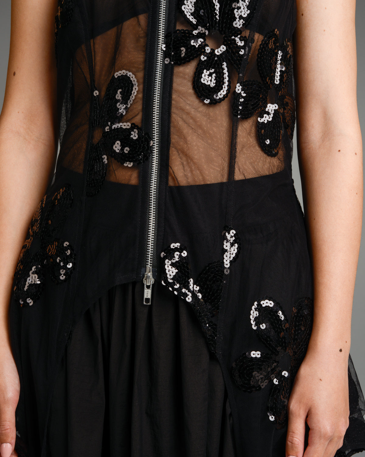 Black Sequinned Tulle Bodysuit – Dilettante
