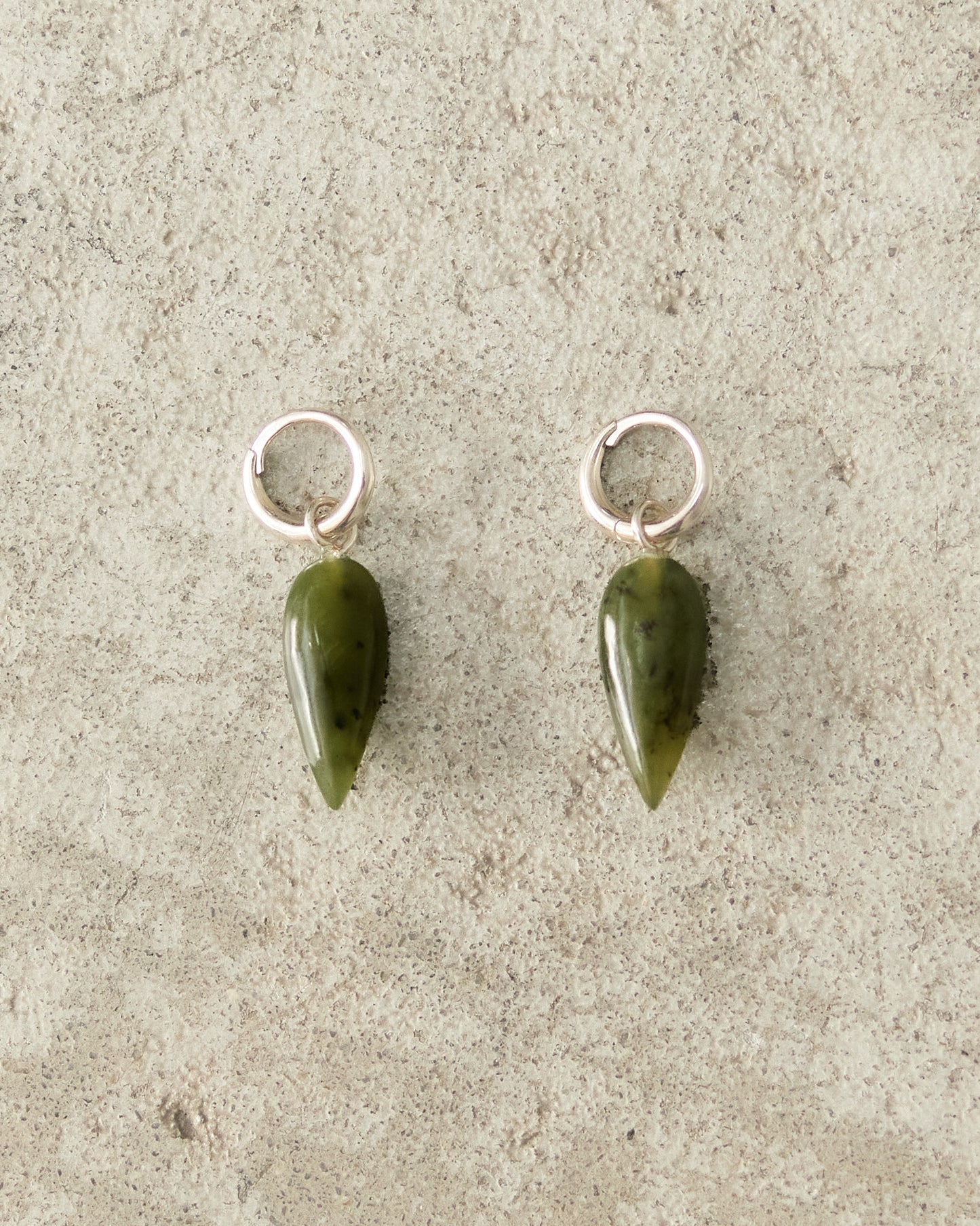 Sophie Buhai Jade Tiny Spear Hoops Green FW25E10SS - DILETTANTE – Dilettante