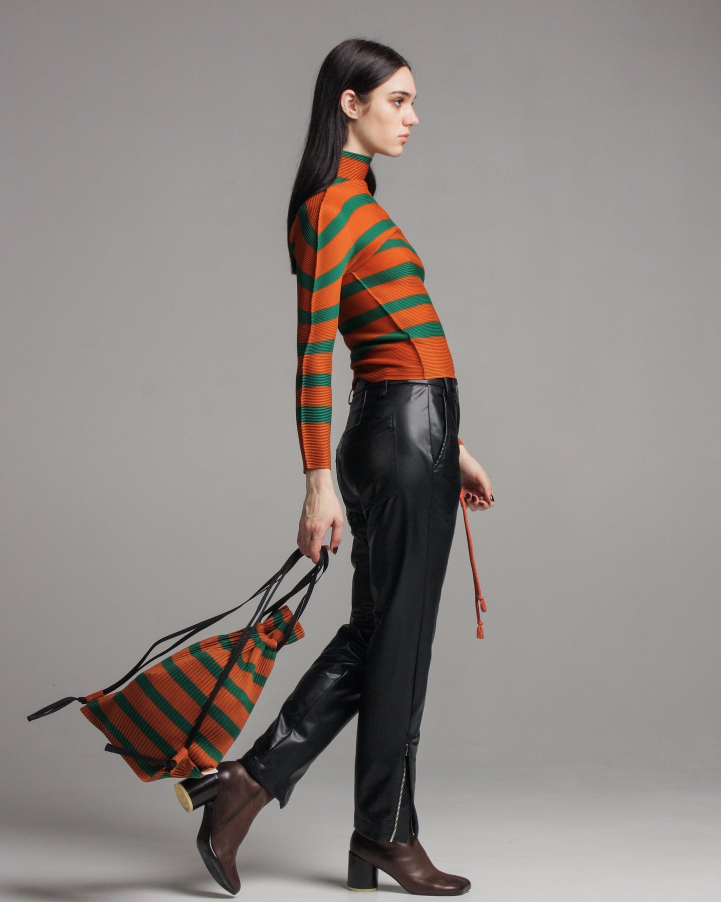Orange & Green Stripe Drawstring Bag – Dilettante