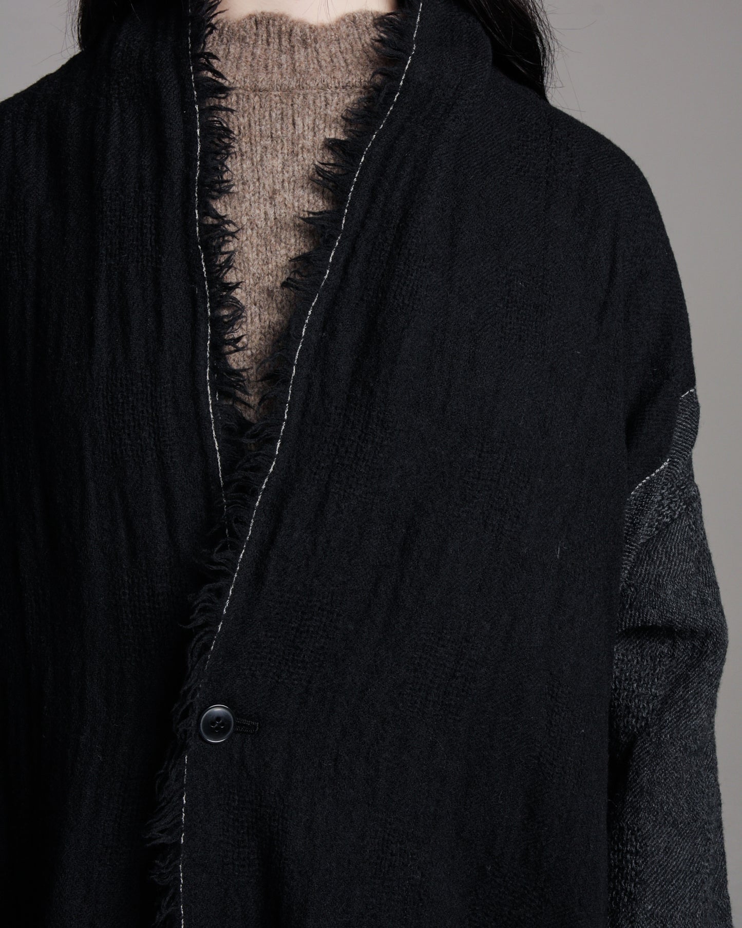 Charcoal Raw Edge Coat – Dilettante