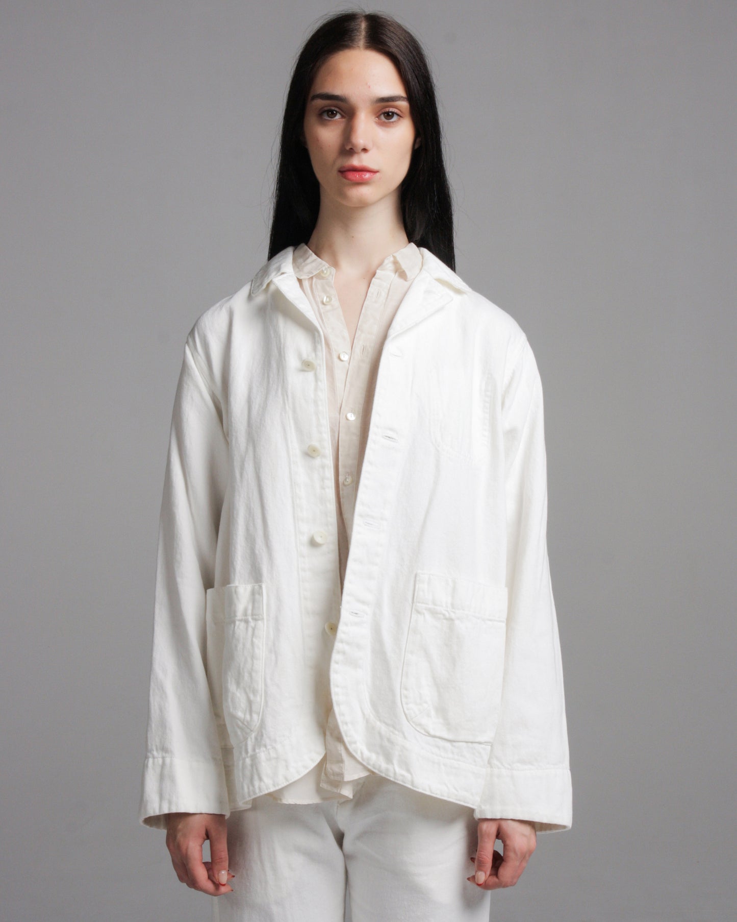 Ivory Cotton Linen Denim Jacket – Dilettante